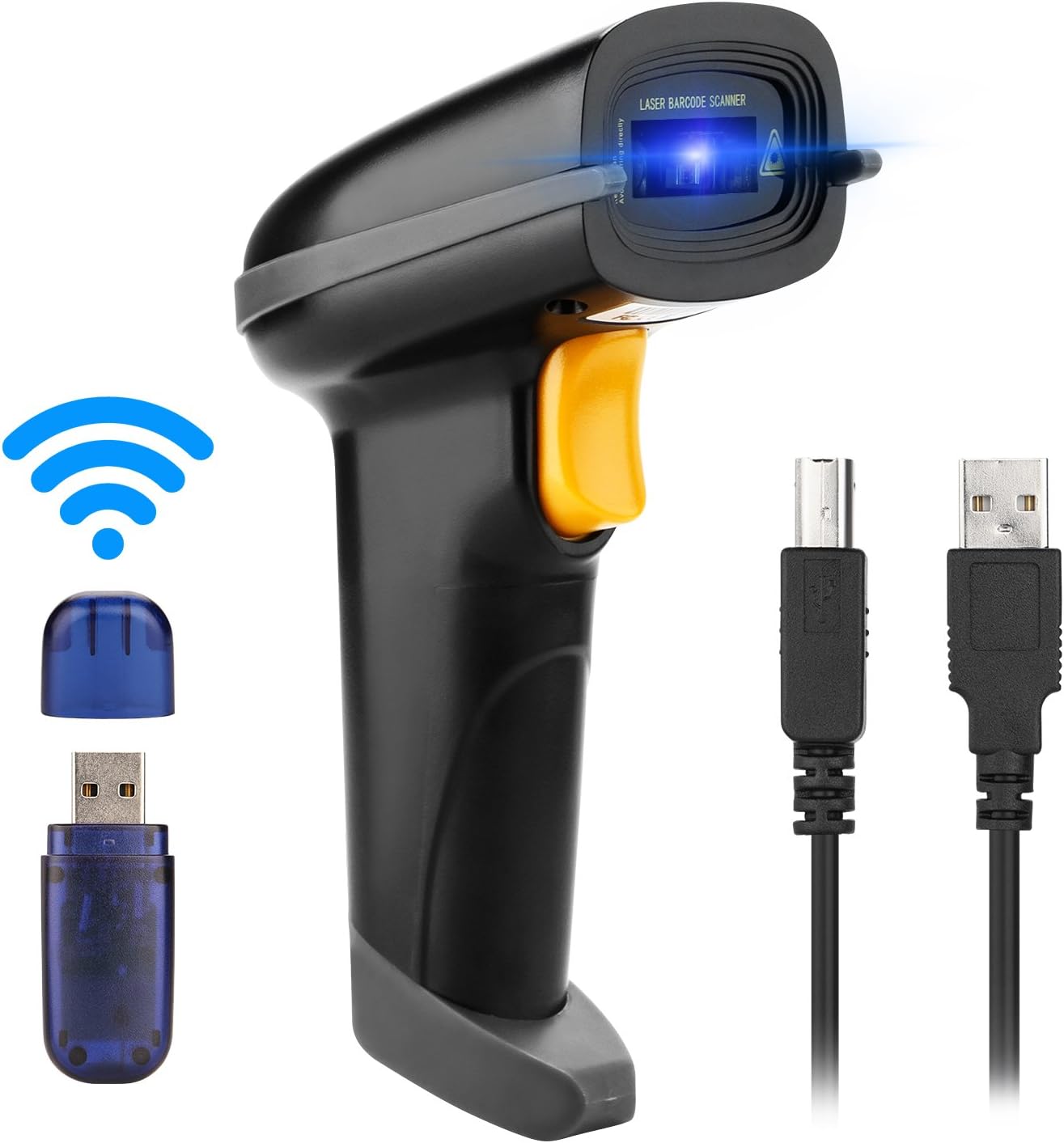 Lecteur de codes-barres sans fil 433 MHz, Portée de transmission 60 ...