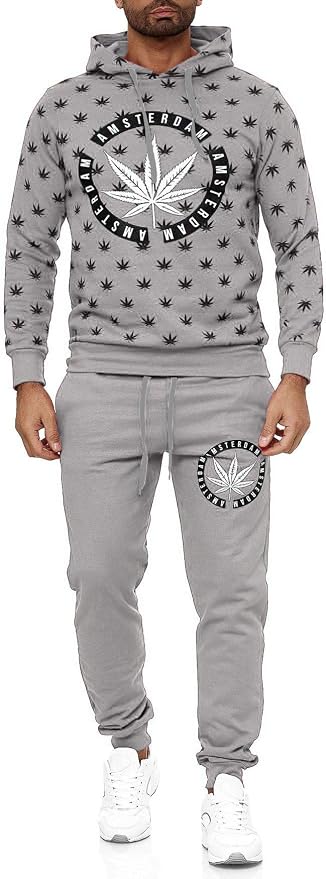 Men's Tracksuit Two Piece Set Weed Jogging Suit Chill Dope Pattern ...