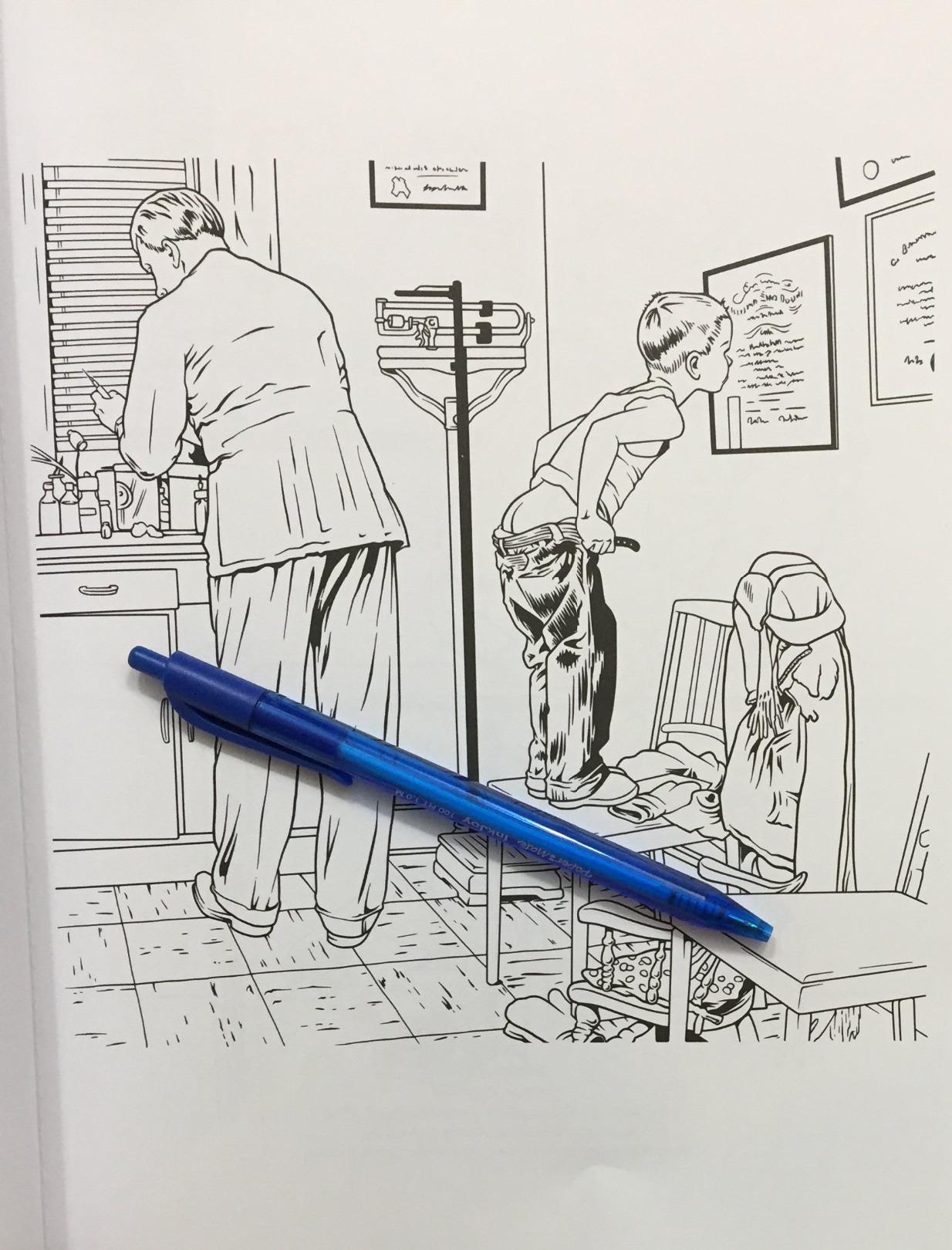 31 line drawings based on Norman Rockwell magazine covers – printed one ...