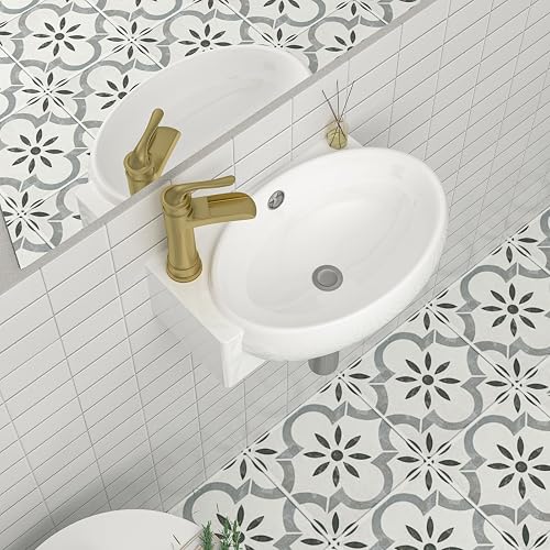 Mocoloo Wall Mounted Bathroom Sink Left Corner Floating Sinks with ...