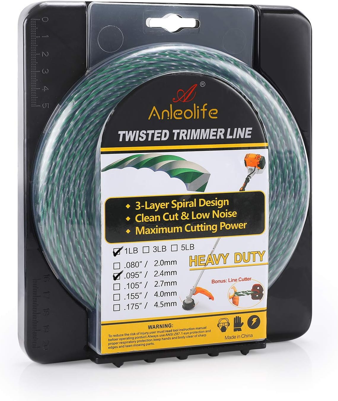 Amazon.com: A ANLEOLIFE 1-Pound Heavy Duty Twisted .095-inch-by-393-ft ...