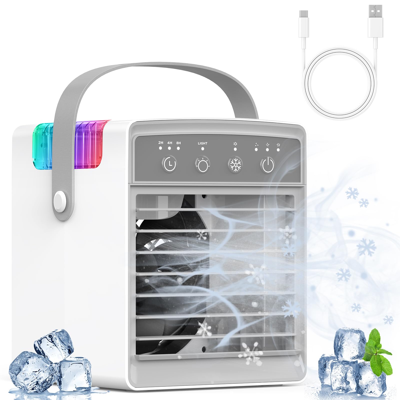 Mua Portable Air Conditioners, 3 Speeds & Mist Cooling Fan, 2-8H Timer ...