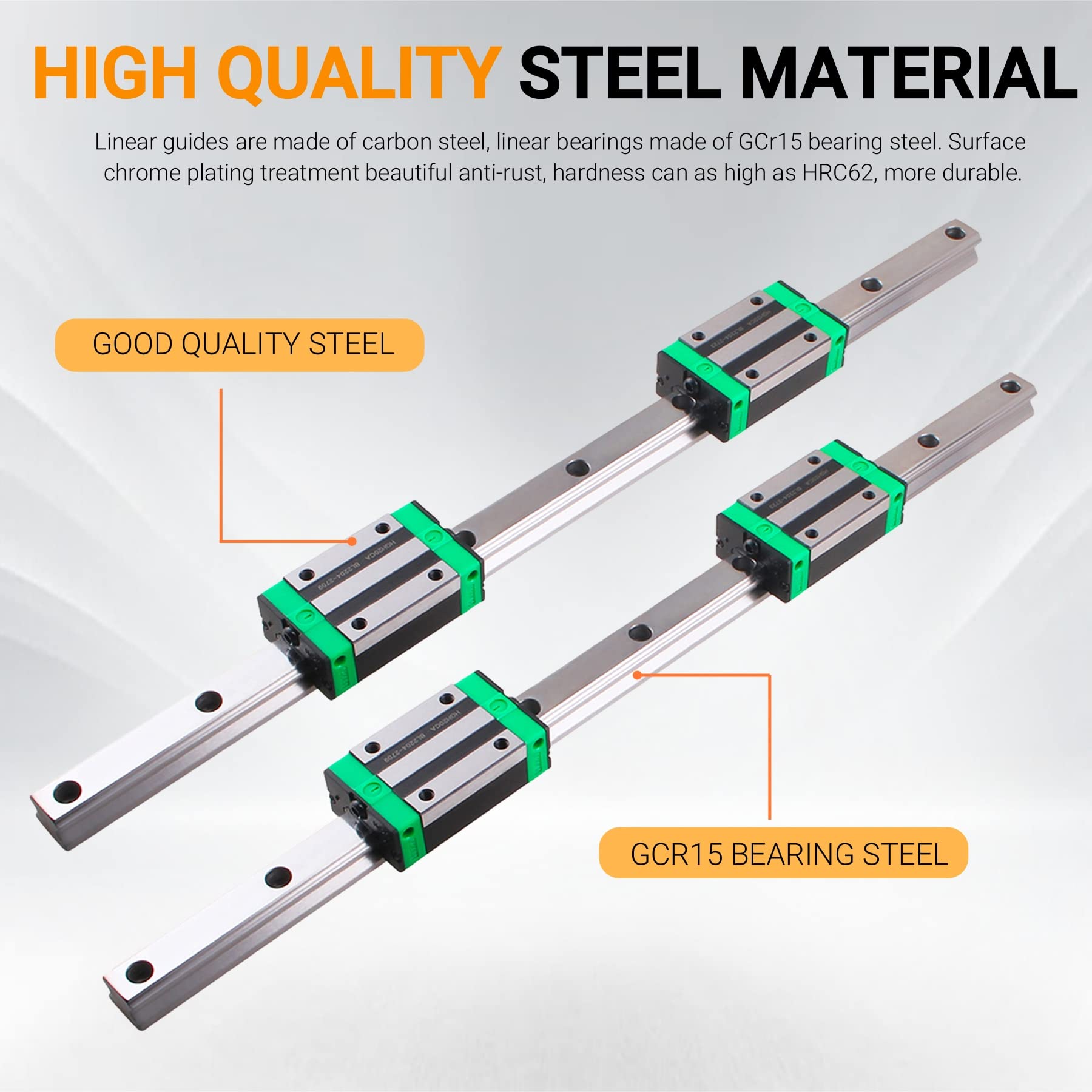 Mua ANWOKIT Linear Guide Rail kit 2Pcs HGR20-2000mm Linear Slide Rails ...