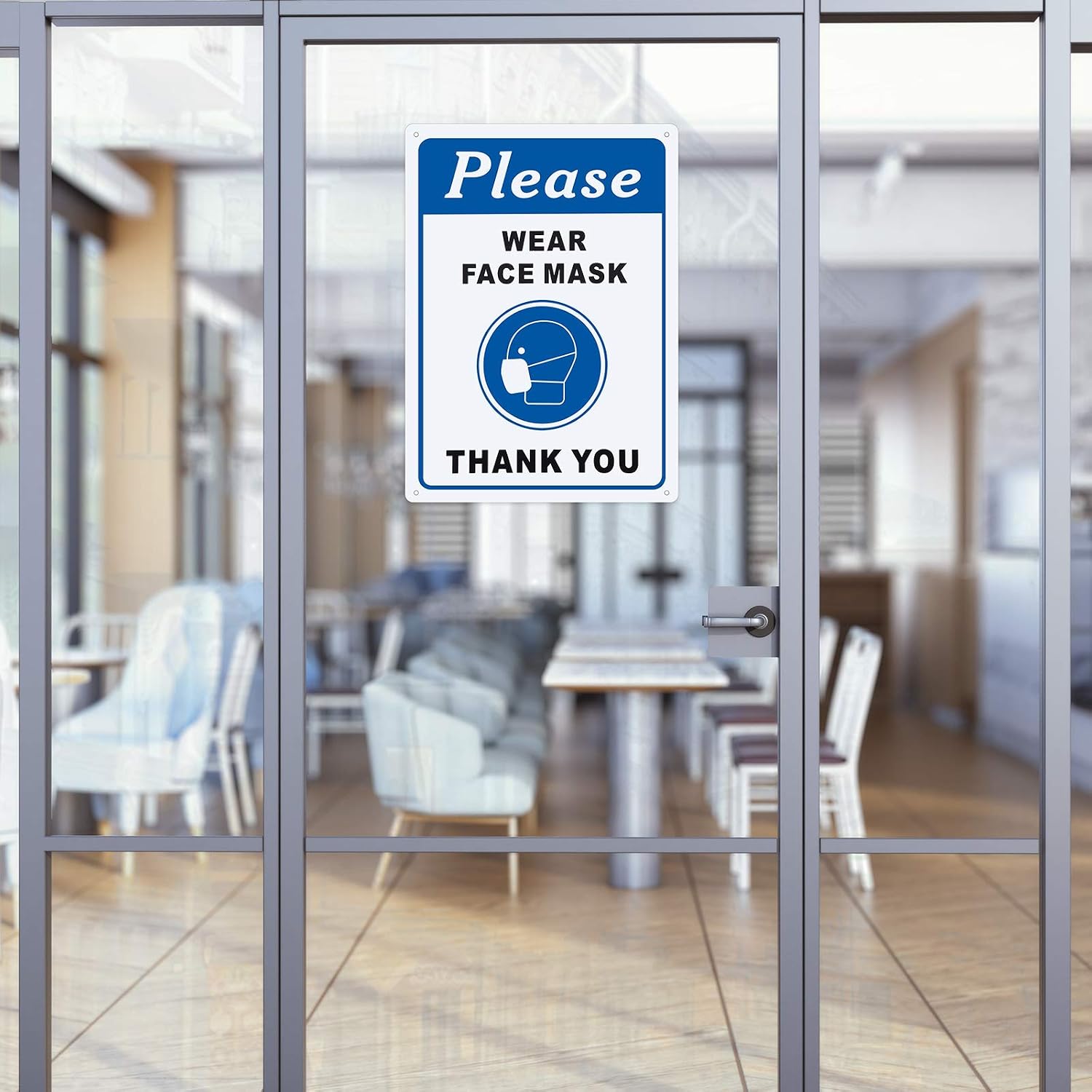 10 Pieces”Sanitize Hands Here” Sign and Face Covering Sign, Warning ...