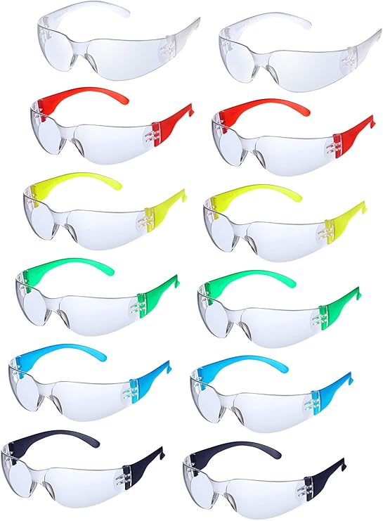 24 Pieces Protective Polycarbonate Eyewear Anti-Scratch Safety Glasses ...
