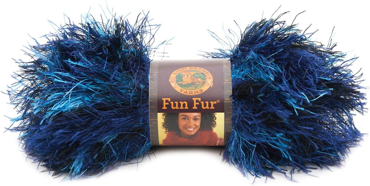 Amazon.com: Lion Brand Yarn 320-305A Fun Fur Yarn, Deep Sea