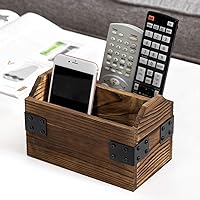 Rustic 3-Slot Wooden Remote Control Holder – Caddy Holder for ...