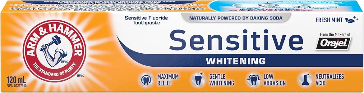 ARM & HAMMER Sensitive Whitening Toothpaste, 120-ml: Amazon.ca: Beauty