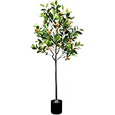 Amazon.com: Gresorth 4Feet Fake Orange Tree Artificial Green Plant ...