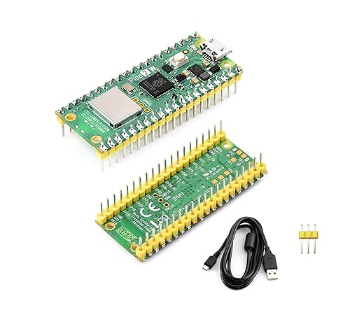 Pico 2 W with Pre-Soldered Header Compatible with Raspberry Pi Pico 2 W Microcontroller Board, 2 ...