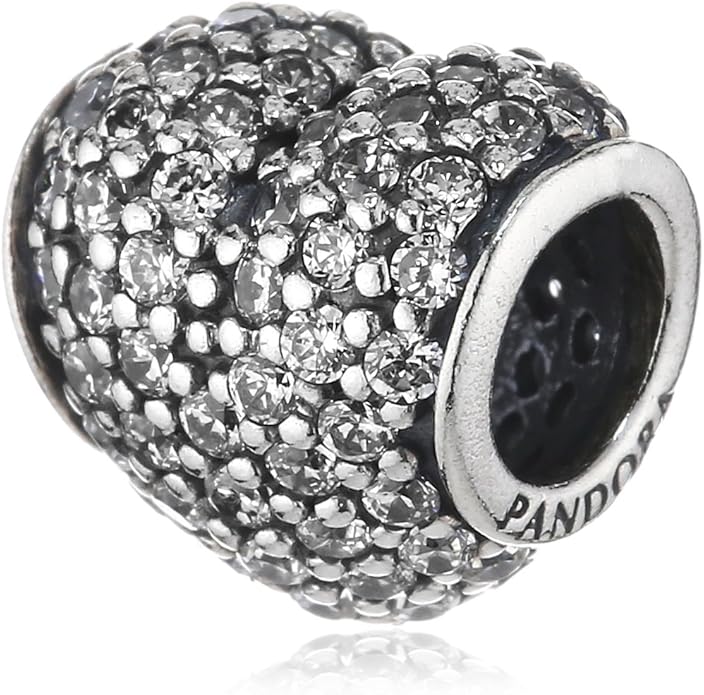 Pandora Damen-Charm 925 Sterling Silber Herz Zirkonia weiß 791052CZ ...