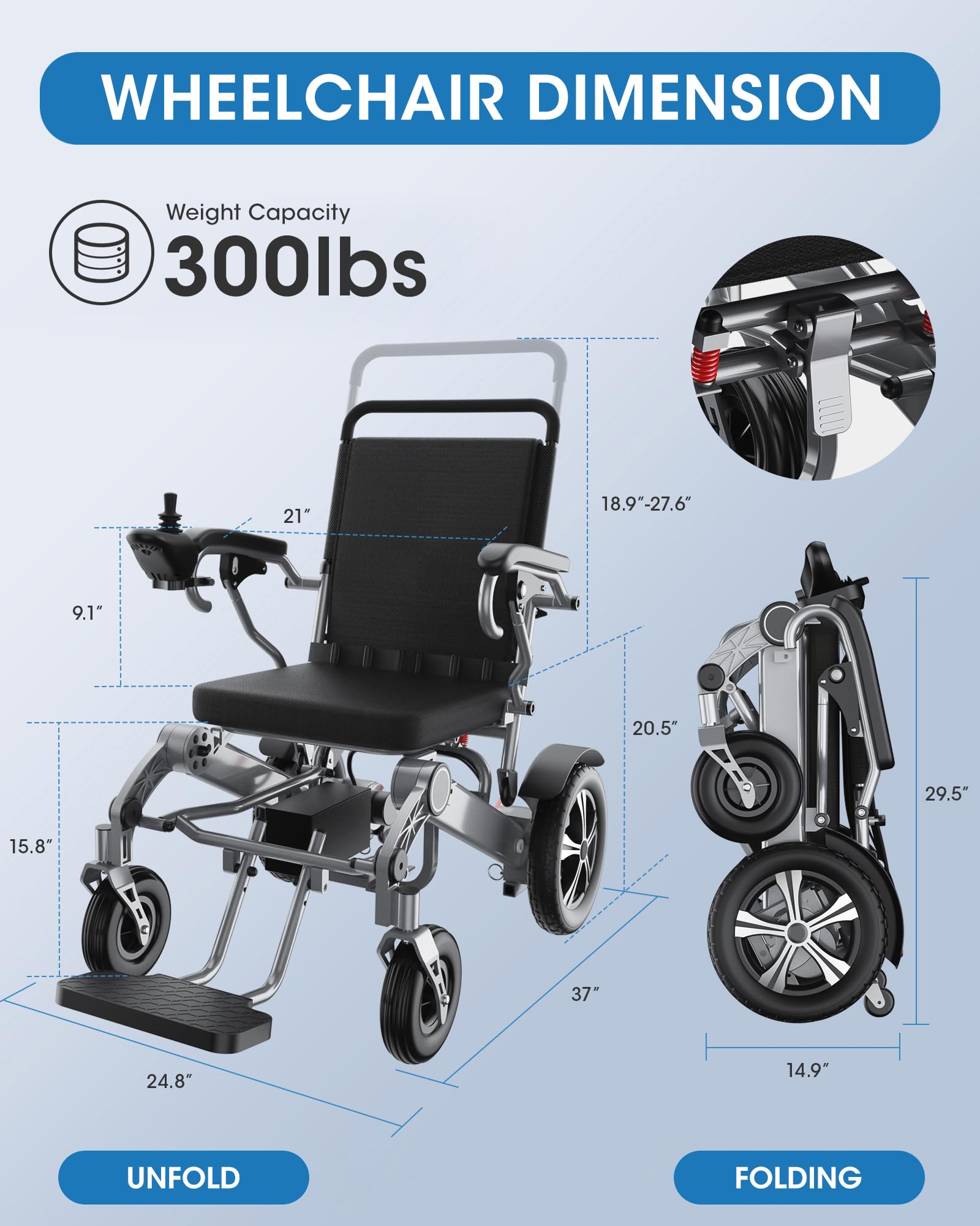 Mua HVREGHY Electric Wheelchair for Adults, Lightweight Foldable ...