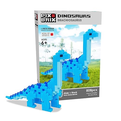 Pix Brix Pixel Art kit Puzzle Bricks – Dinosaur Series, Brachiosaurus ...