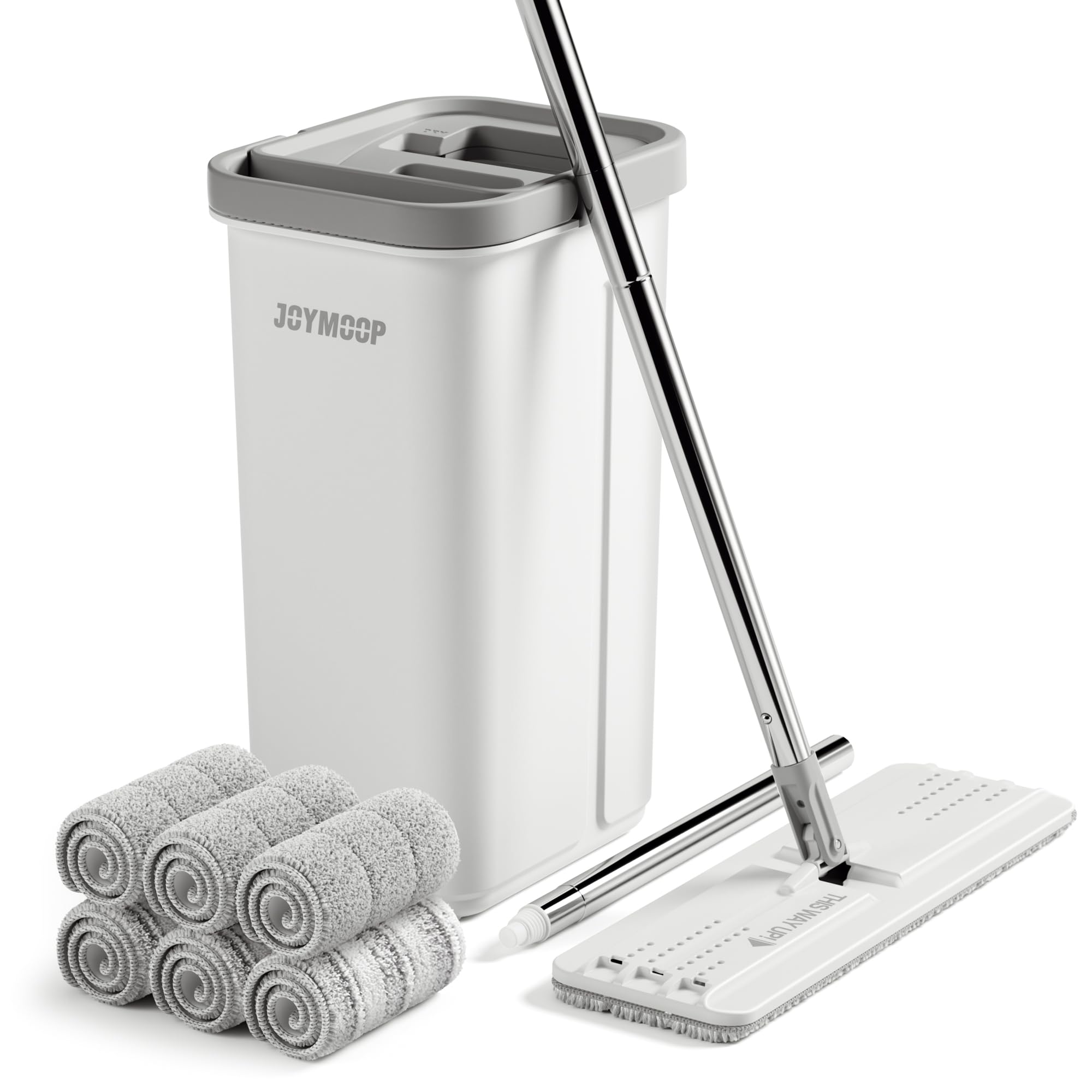 JOYMOOP Mop and Bucket with Wringer Set, Hands Free Flat Floor Mop and ...