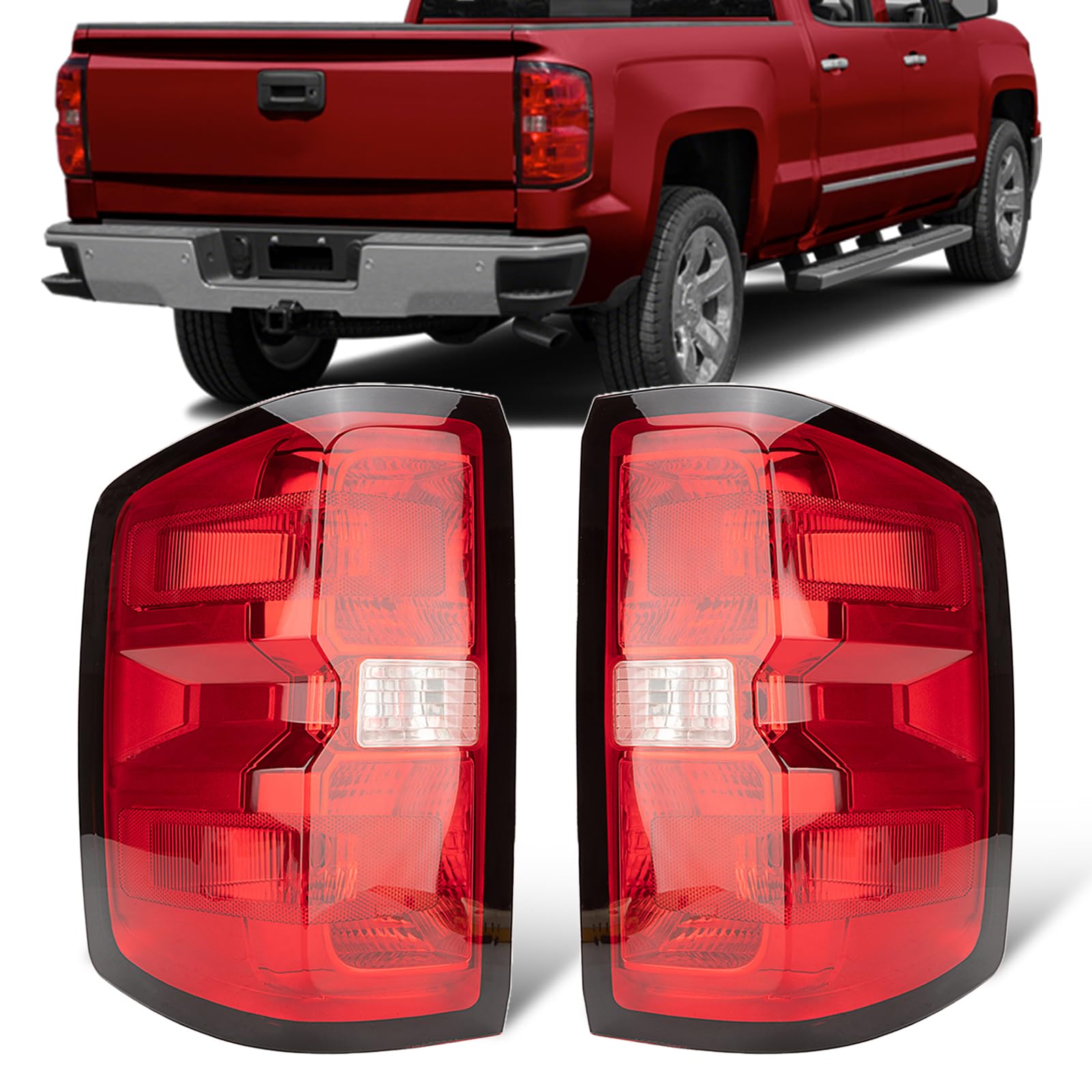 FOMIUZY Tail Lights Assembly Fit Chevy Silverado 1500 2016 2017 2018 ...