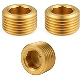 Amazon.com: 10 PCS 1/4" NPT Male Pipe Plug Fitting Set Brass Hex Counter Sunk Plugs for Closing ...