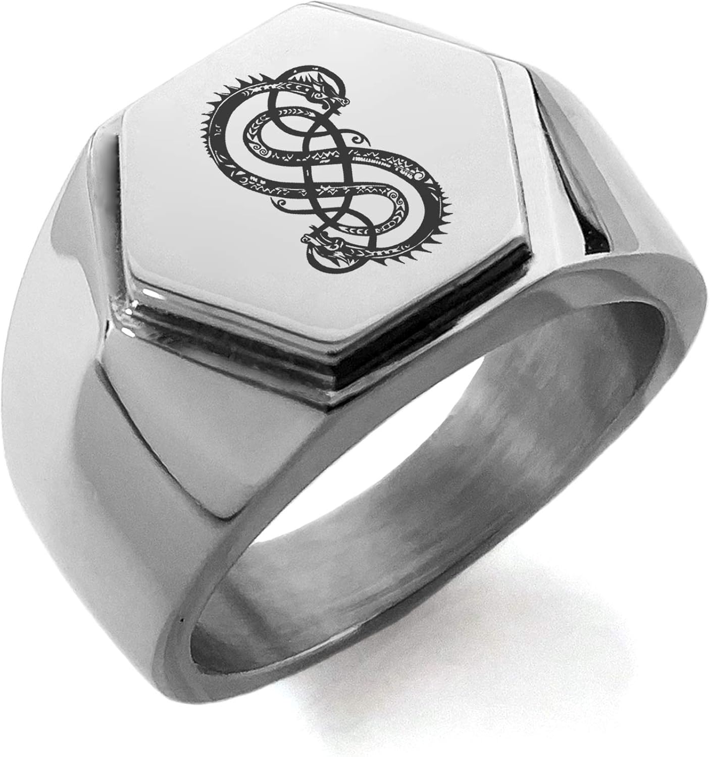 Stainless Steel God of Mischief Loki Viking Norse Hexagon Crest Flat ...