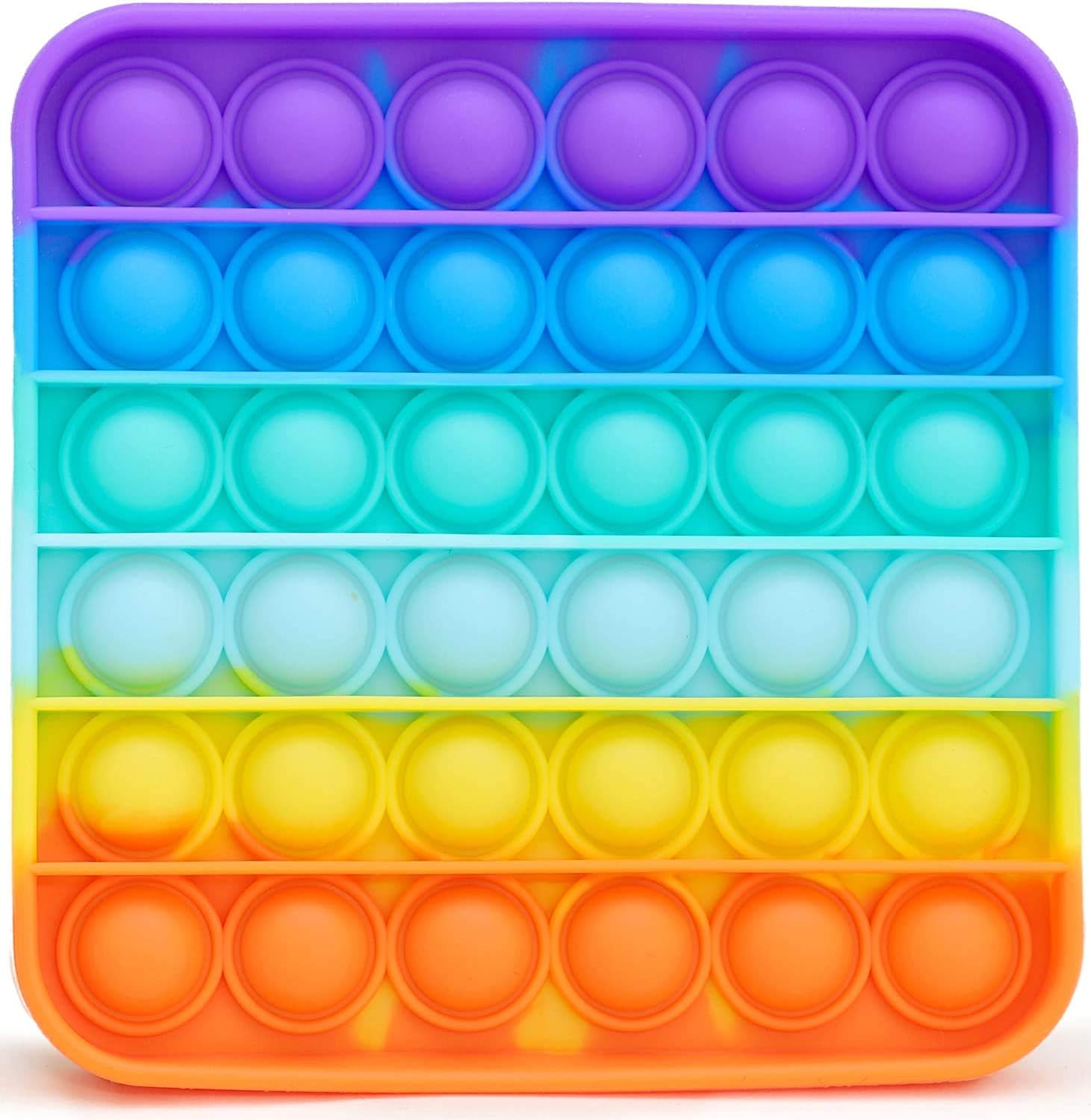 Toyland® Rainbow Colour Push Bubble Pop Bubble Sensory Fidget Toy (Square) – BigaMart