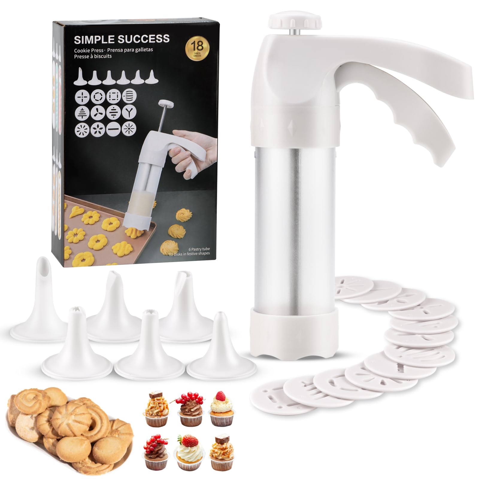 Dacono Cookie Press for Baking, Spritz Cookie Press, Cookie Press Gun ...