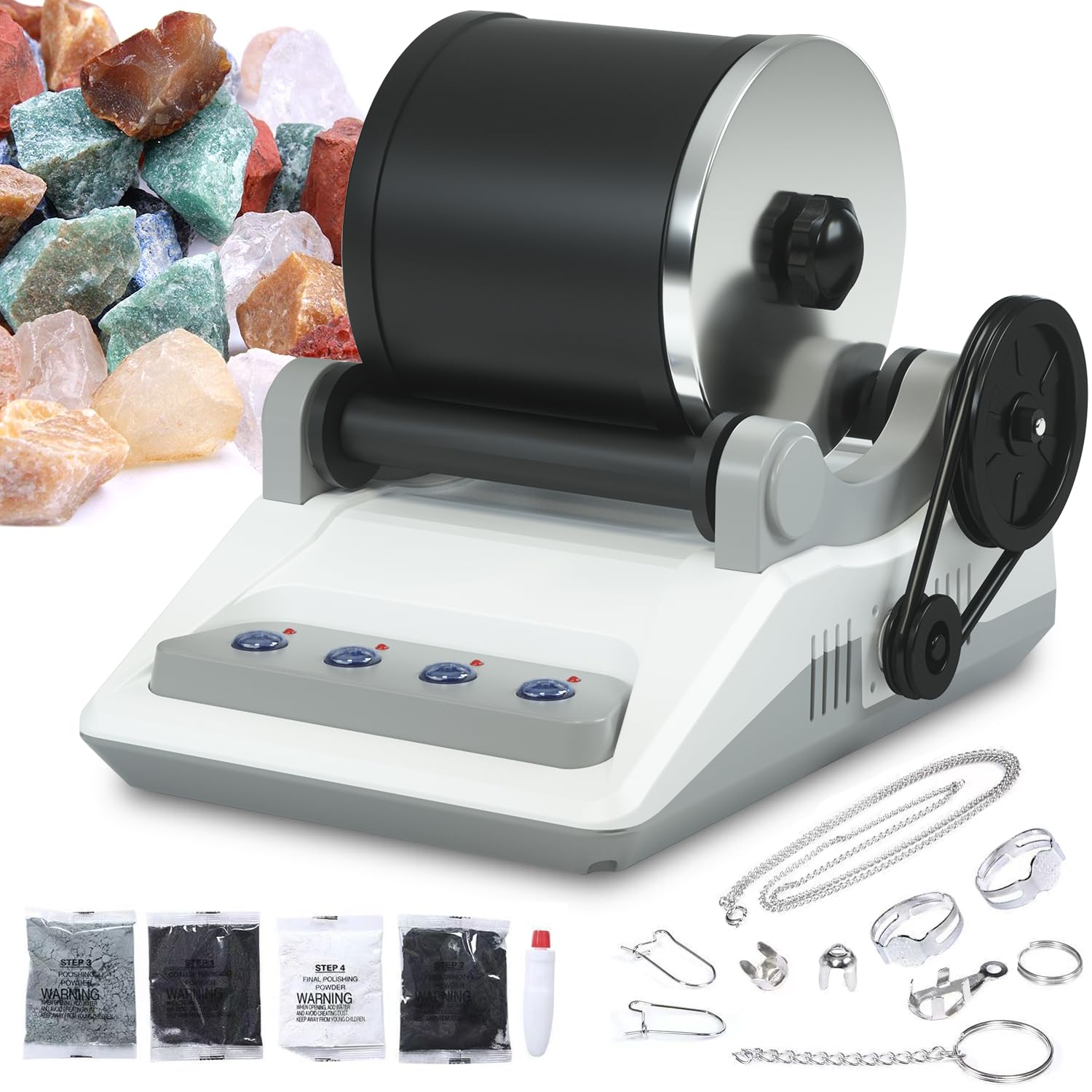 Mua Rock Tumbler Kit, Professional Rock Polisher with Rough Gemstones ...