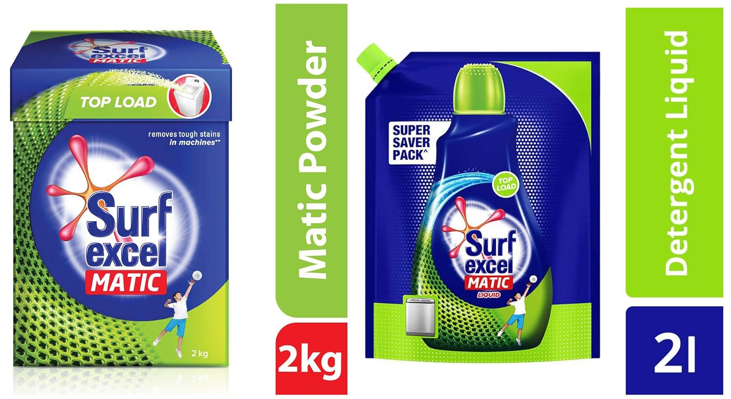 Surf Excel Matic Top Load Detergent Powder, 2 kg & Top Load Matic ...