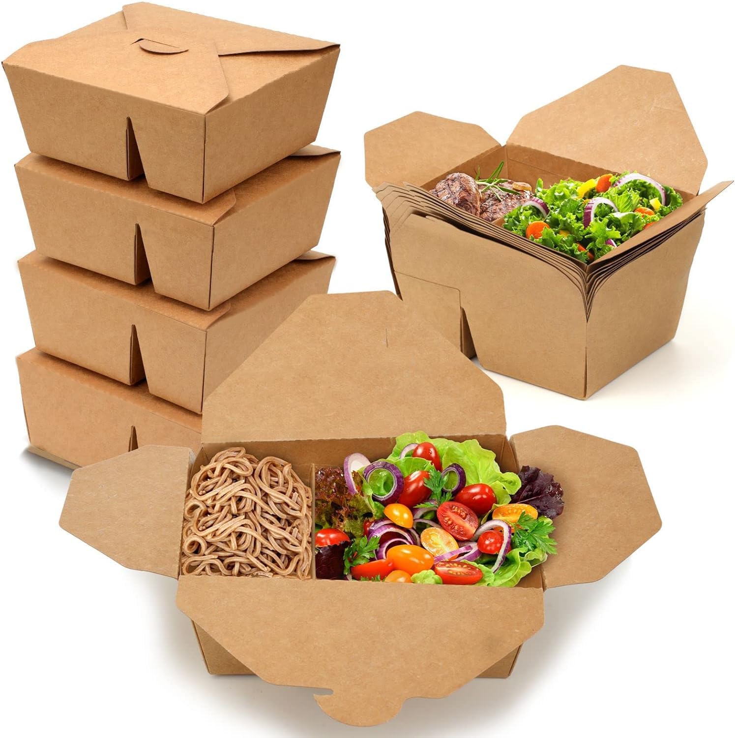 Mua 60 Pack 40 Oz Take Out Food Containers Disposable Kraft Paper Food ...