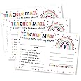 Amazon.com : 50 Boho Rainbow Happy Mail Teacher Notes to Parents ...