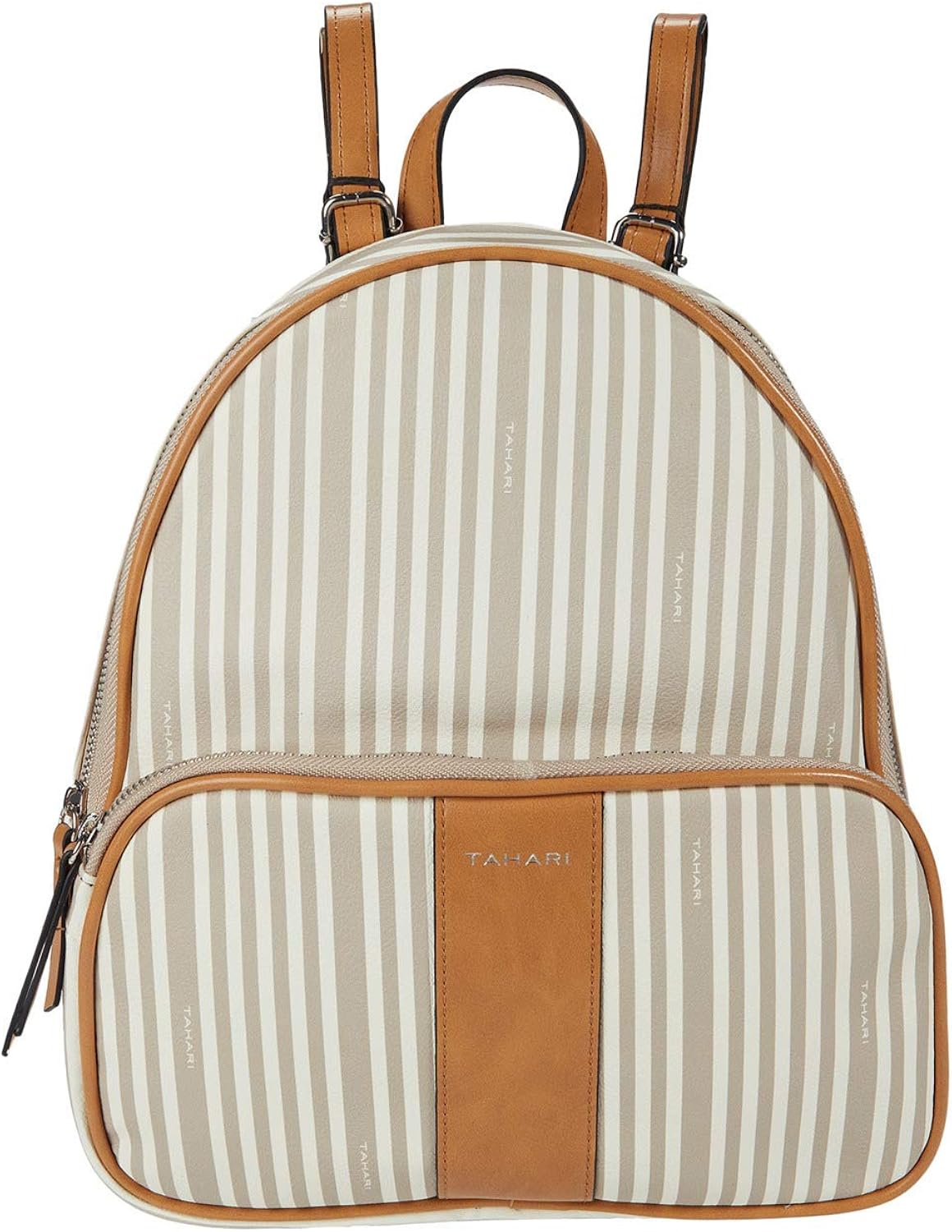 Amazon.com | Tahari Logo Stripe Junior Backpack Bone/Taupe One Size ...