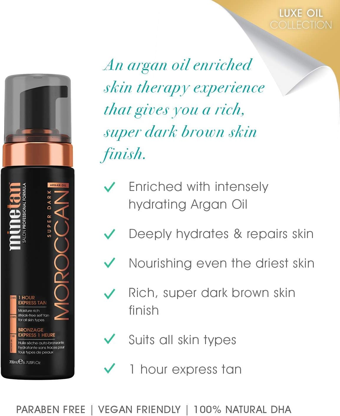 MINETAN BODY Moroccan Self Tan Foam – Argan Oil Enriched Self Tanning ...
