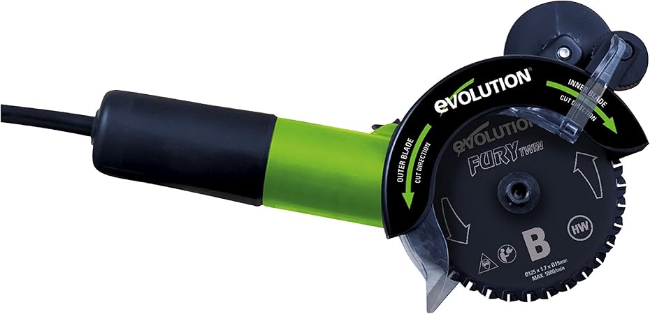 Evolution FURYTWIN Multi-Purpose Twin Blade Saw, 125 mm (230V): Amazon ...
