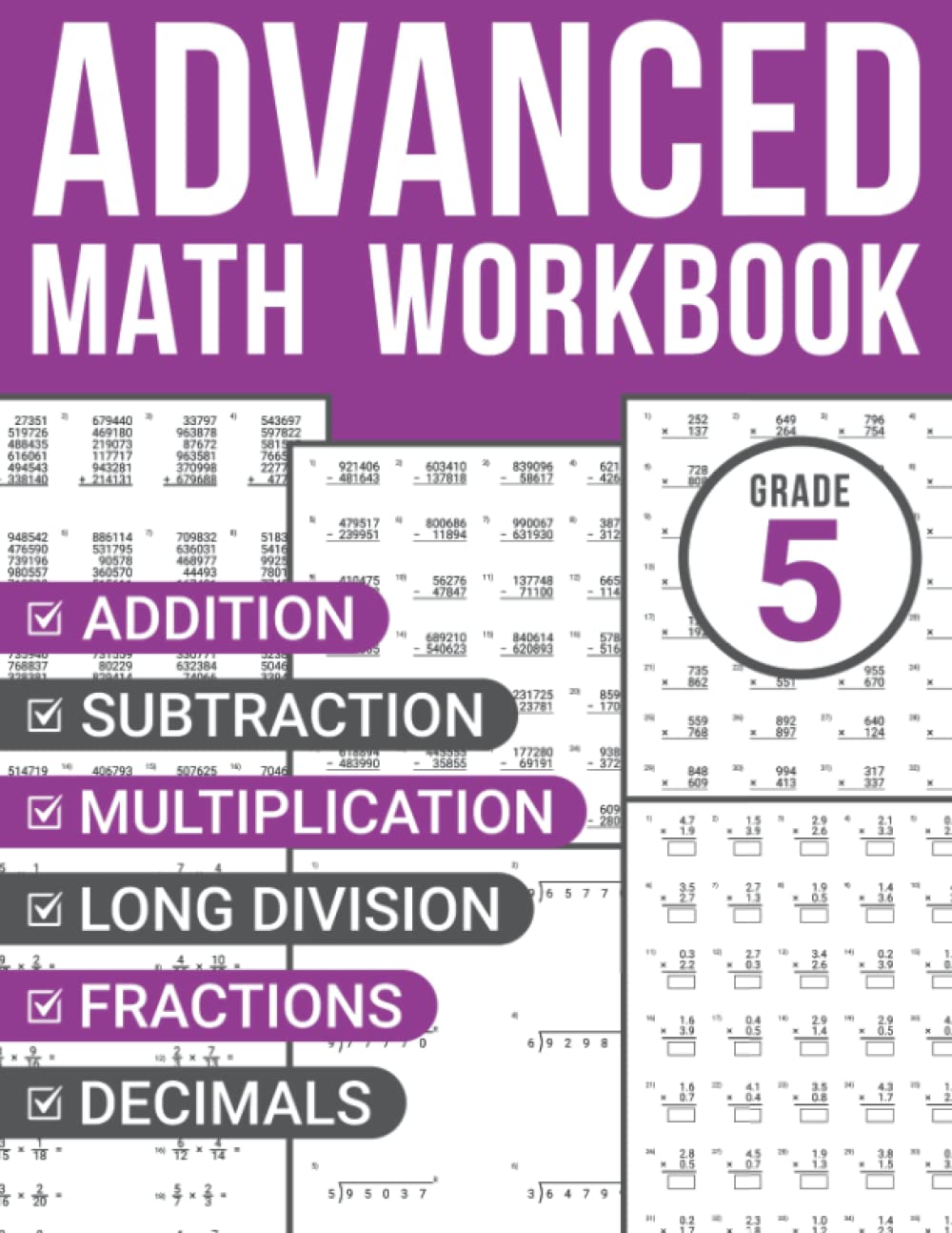 Mua 5th Grade Advanced Math Workbook: Addition, Subtraction ...