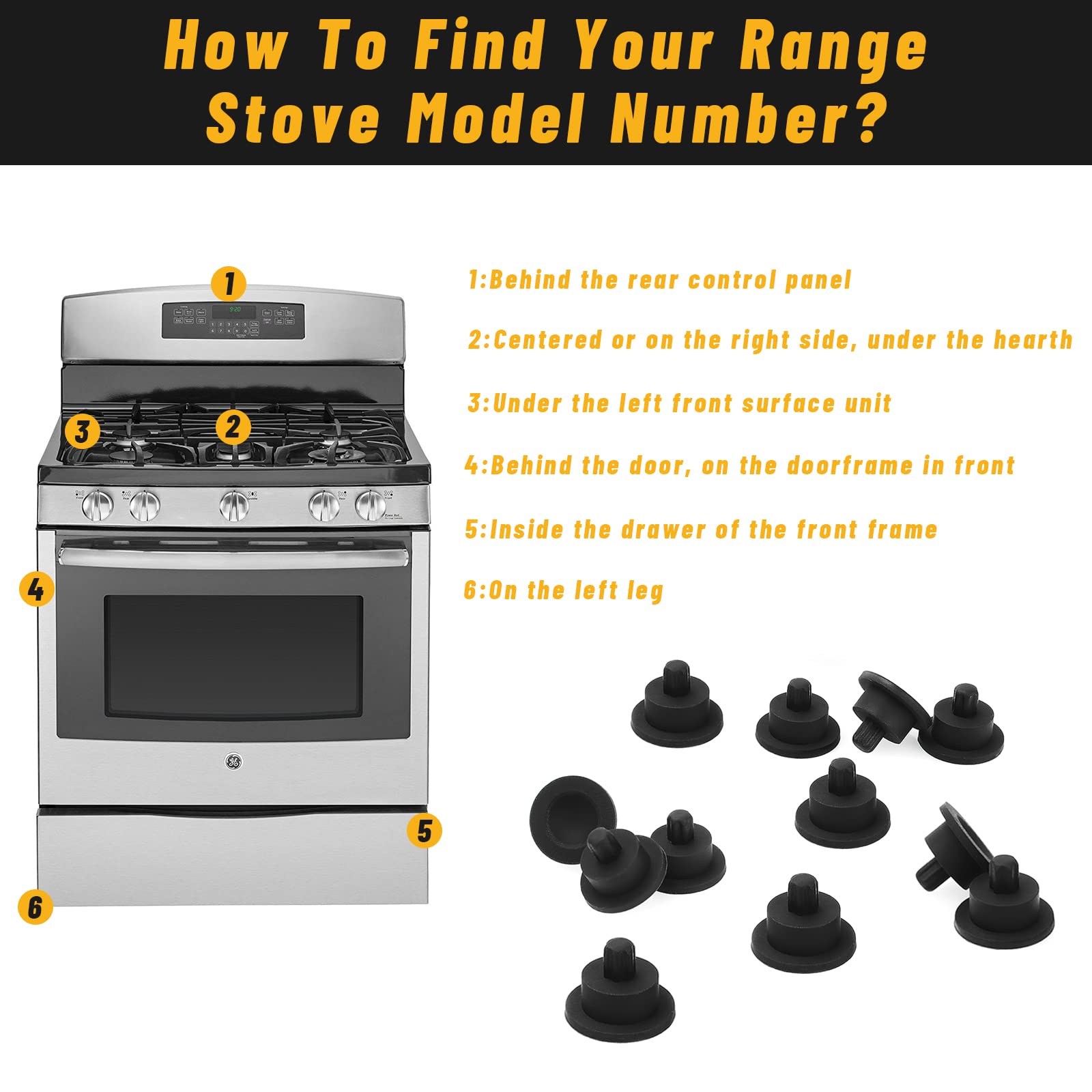 Mua 815689 Stove Grate Rubber Feet Replacement for Wolf CT Gas Cooktop ...