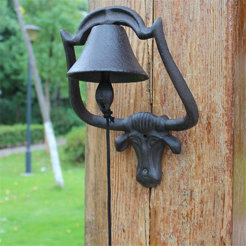 Yuqianqian Cast Iron Door Bell Rustic Cast Iron Cow Bell Home Wall ...