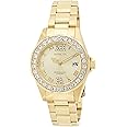 Amazon.com: Invicta Women's 15252 Pro Diver Gold Dial Crystal Accented ...