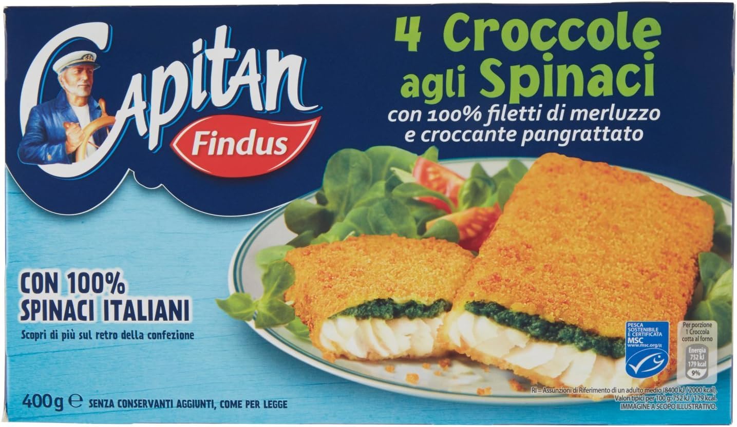 Capitan Findus - 4 Croccole agli Spinaci con Filetti di Merluzzo d ...
