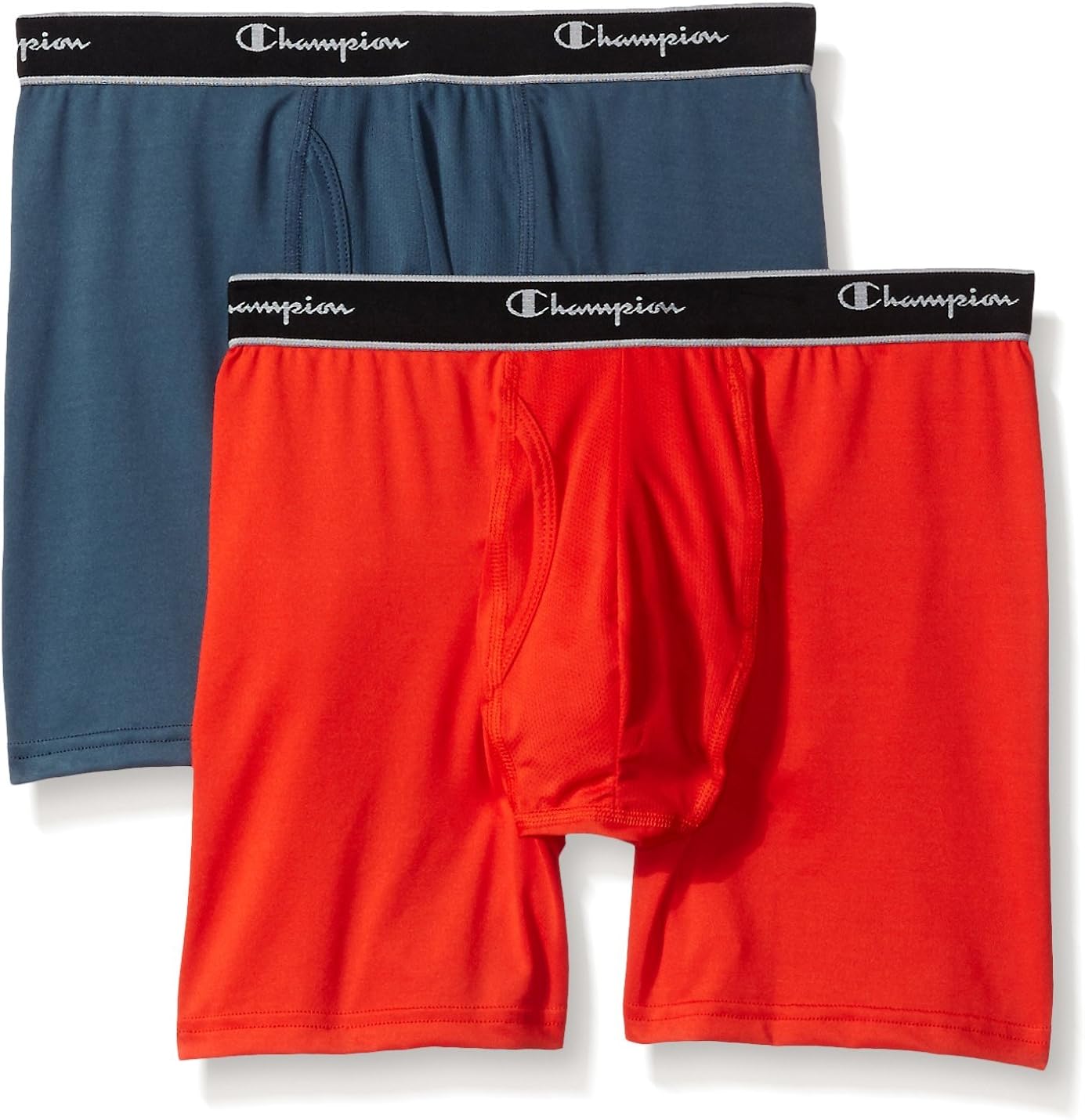 Champion Men's 2-Pack Tech Performance Boxer Brief, Grey/Sun Kissed ...