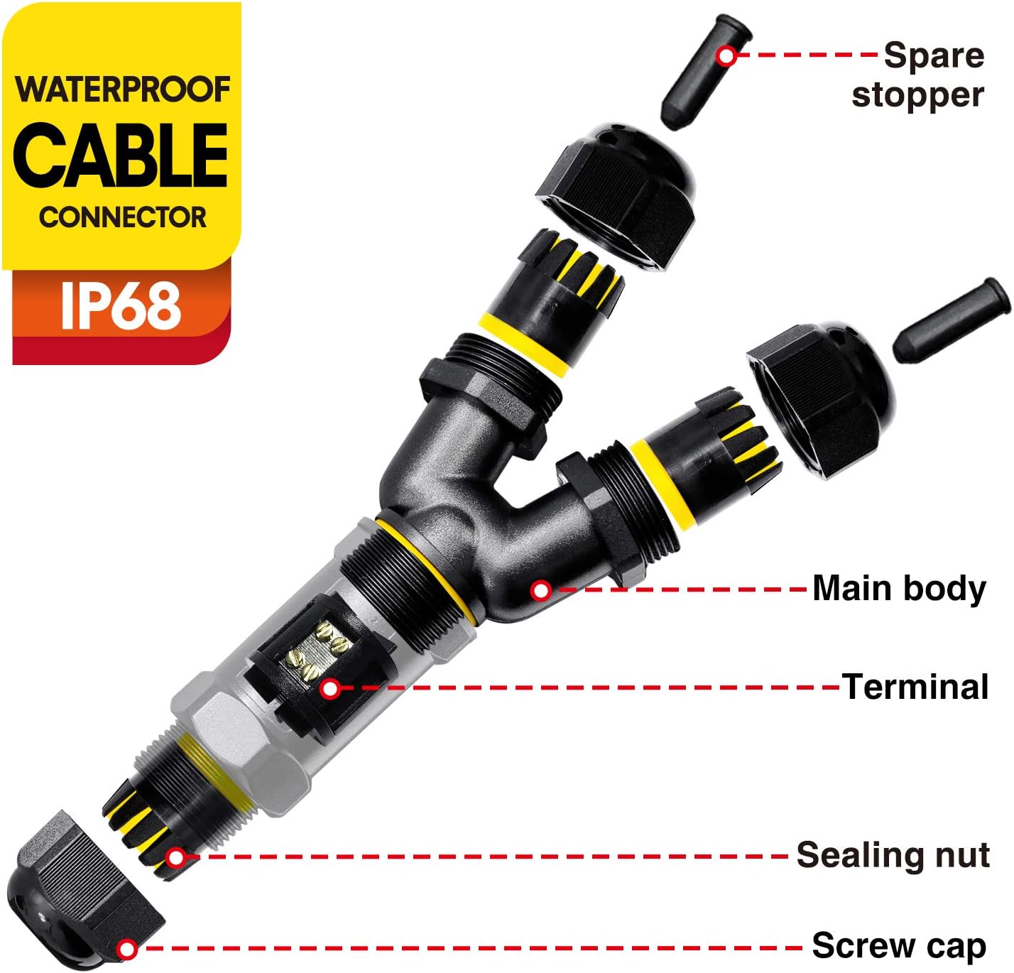 Waterproof Junction Box Outdoor Cable Connector IP68 Electrical ...