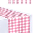 Amazon.com: MUNILAIL 6 Pcs Hot Pink and White Checkered Table Runner 14 ...