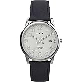 Amazon.com: Timex Men's Easy Reader 38mm Watch – Silver-Tone Case Blue ...