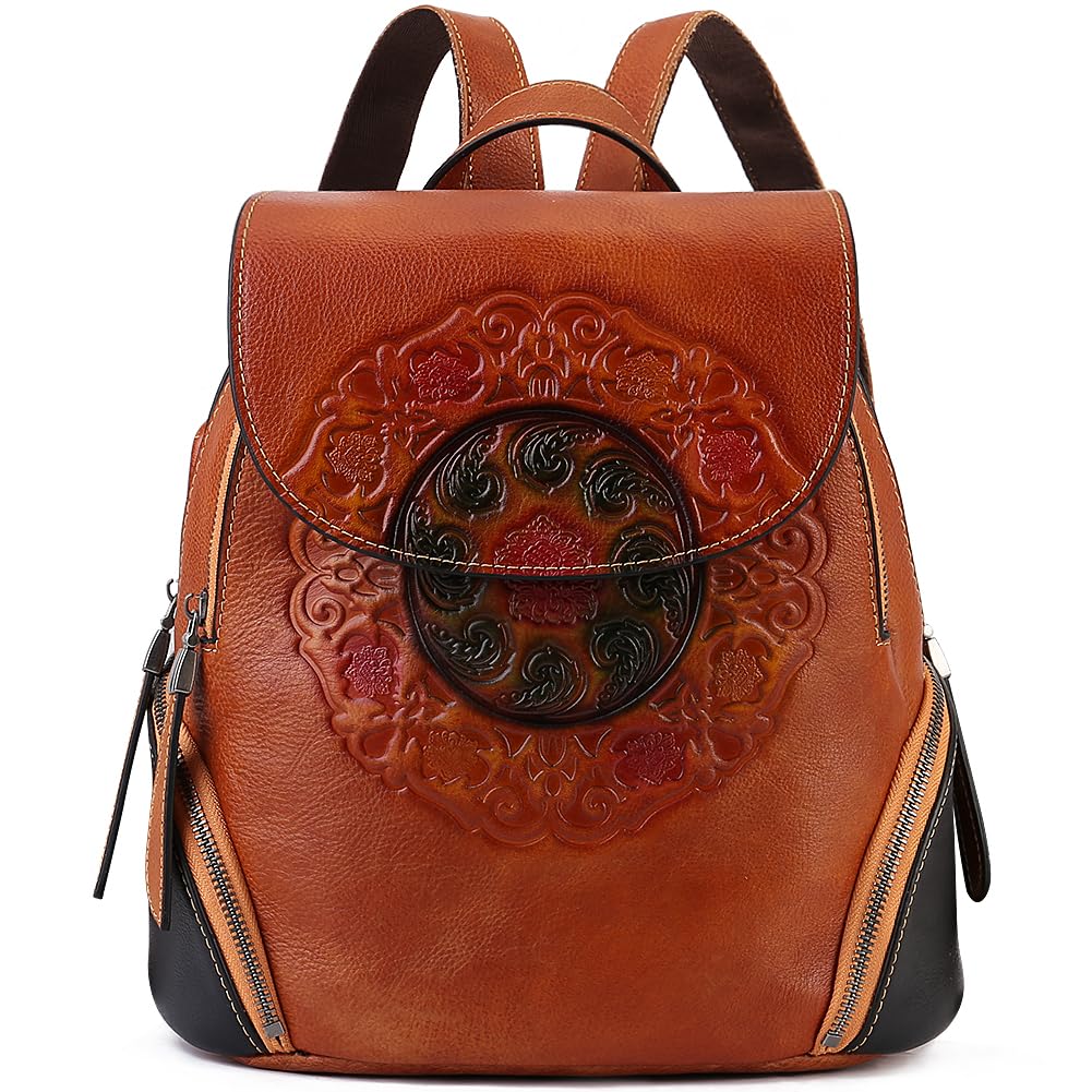 Zhuoliang Small Genuine Leather Backpack Purse for Women Fashion ...