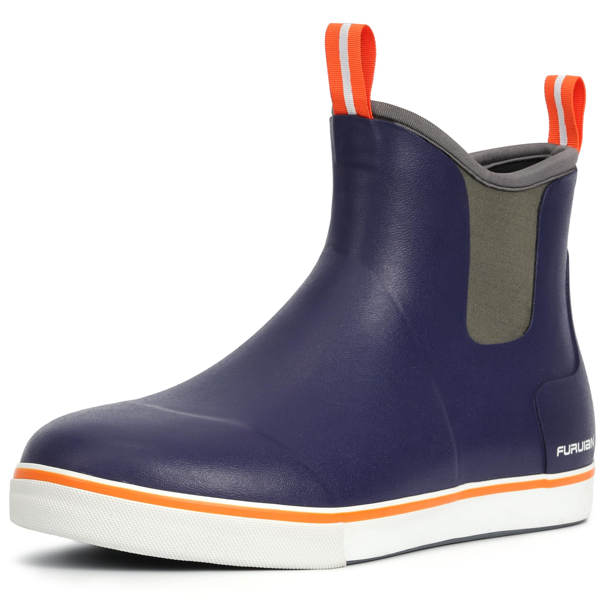 Furuian Men's Deck Boots Fishing Boots Waterproof Rain Boots Ankle ...