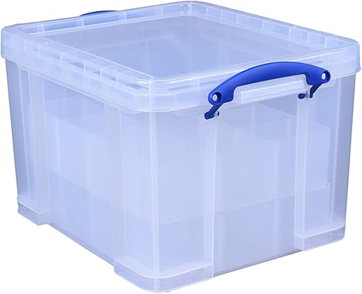Really Useful Storage Box 35 Litre Clear with 2 x Large Dividers ...