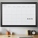 Amazon.com : Navaris Framed Calendar Whiteboard for Wall - 29.5" x 19.7 ...