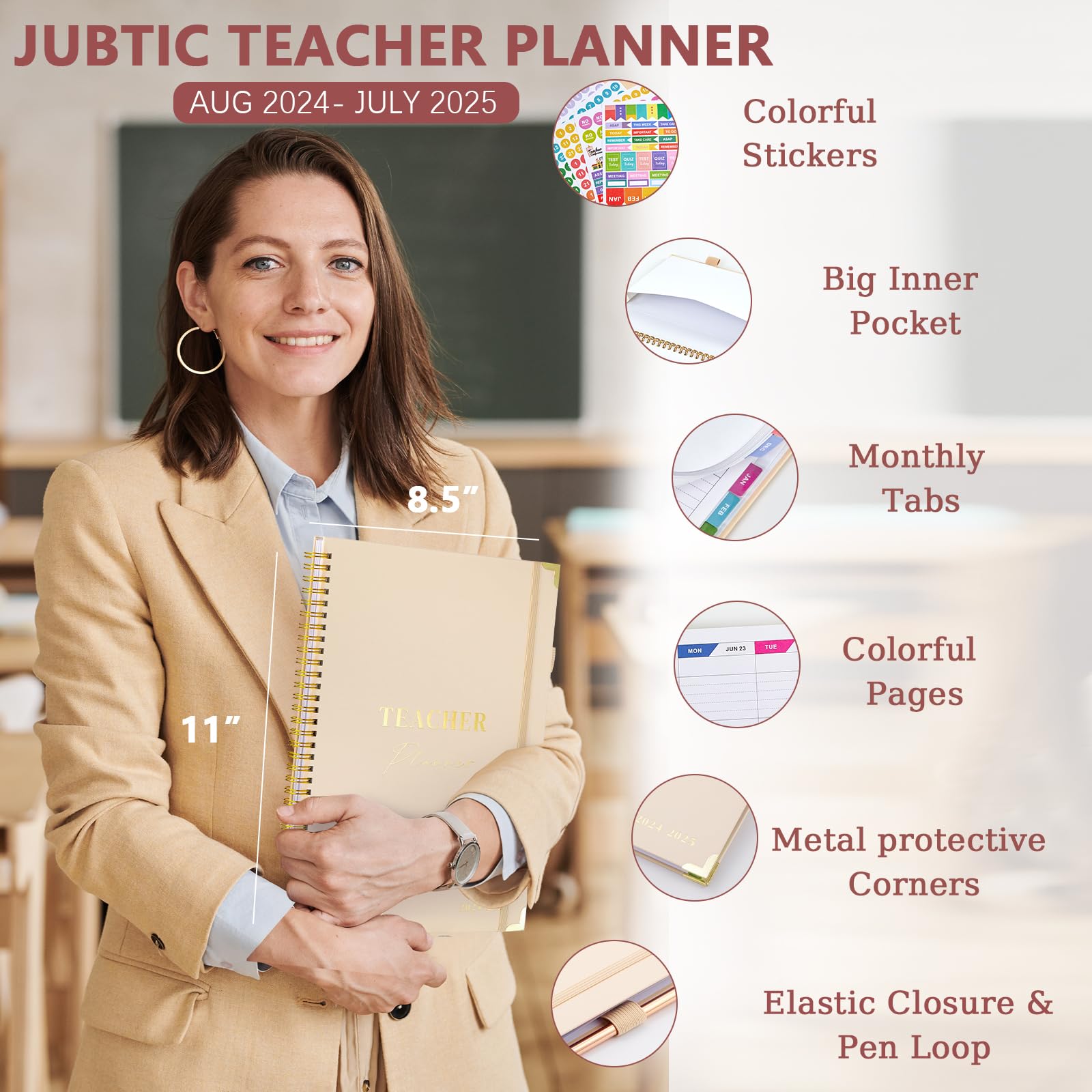 Teacher Planner 2024-2025 Academic Year, Aug 2024- July 2025 Academic ...