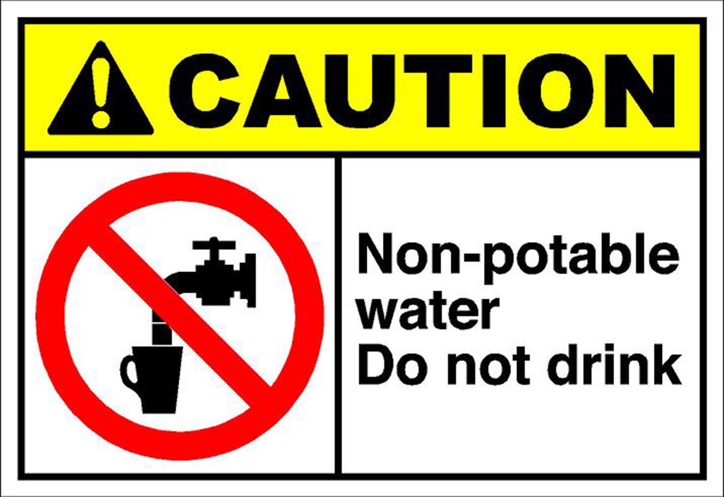 Amazon.com: Non-Potable Water Do Not Drink Caution OSHA/ANSI LABEL ...
