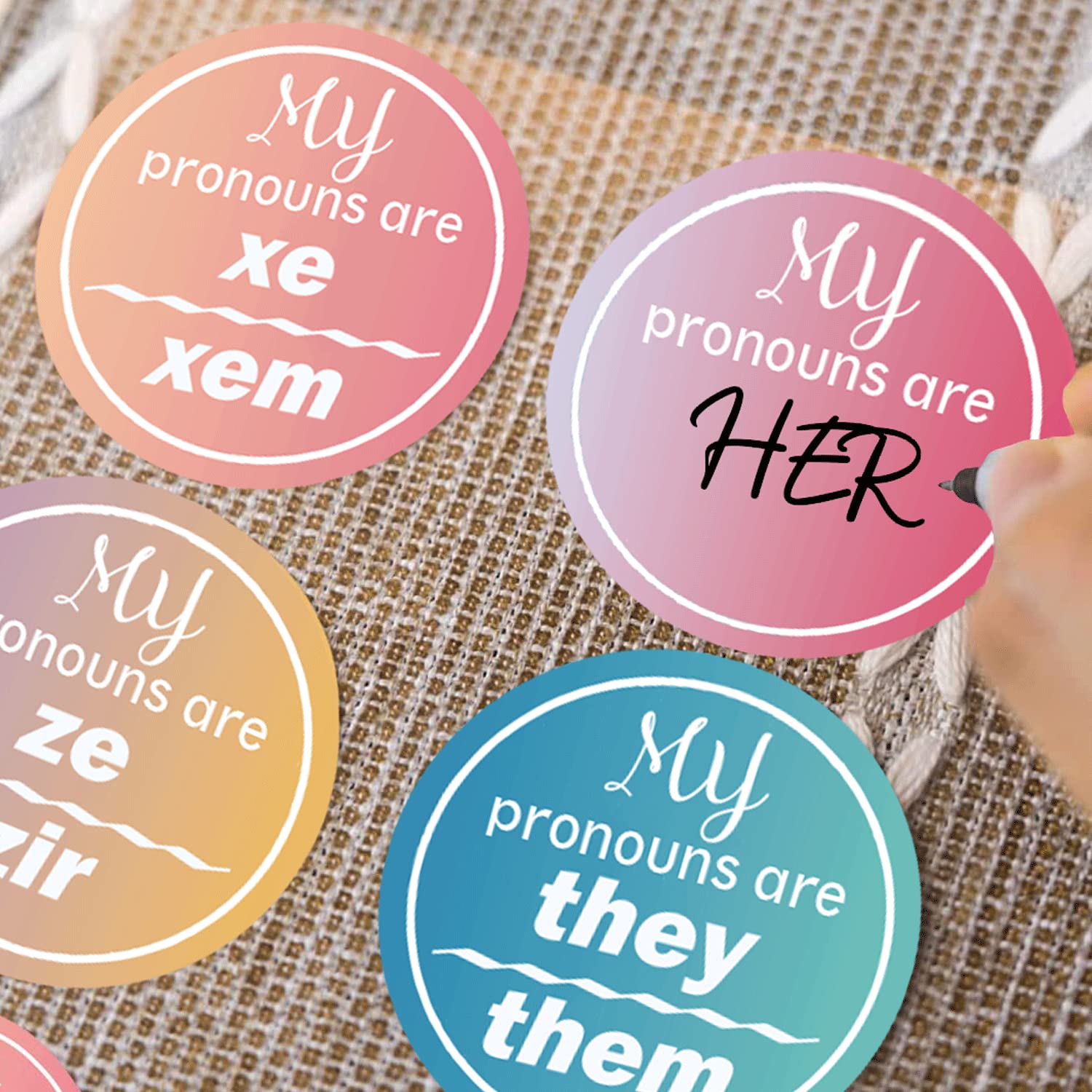 Mua 600 Pcs Pronoun Stickers They Them Gender Identity Labels 1 inch He ...