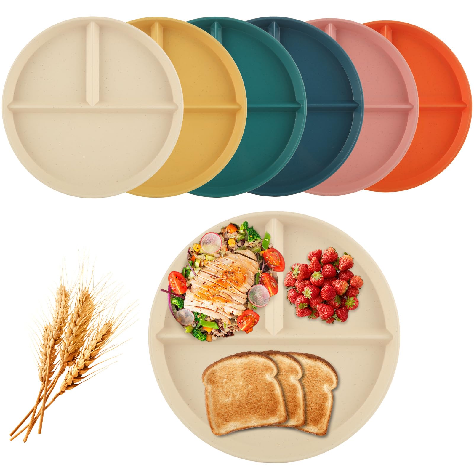 Mua 12 Pack Portion Control Plate - 9 Inch Divided Plates for Adults ...