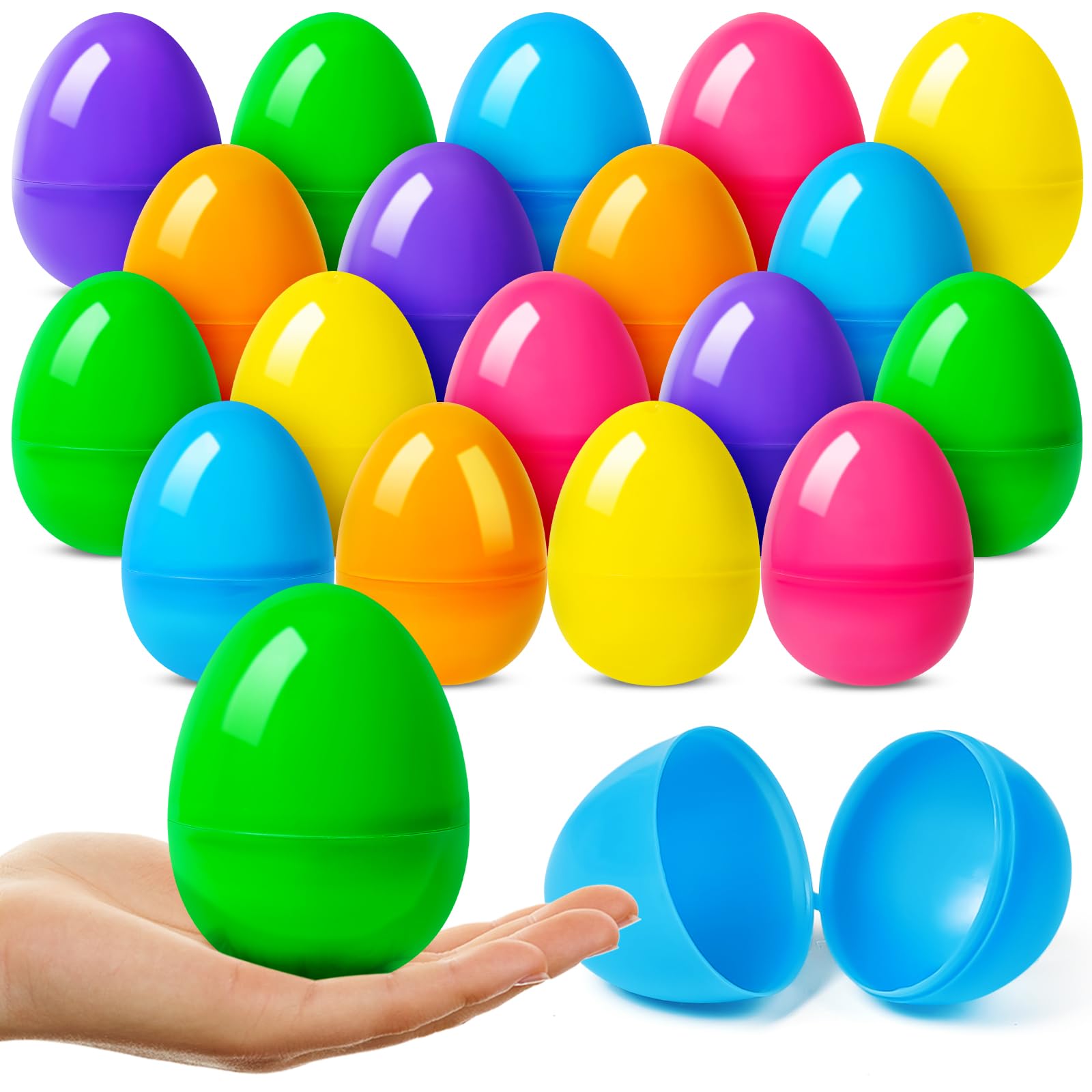 V-Opitos 3.15'' Big Fillable Plastic Eggs, 36 PCS Bulk Empty Easter ...
