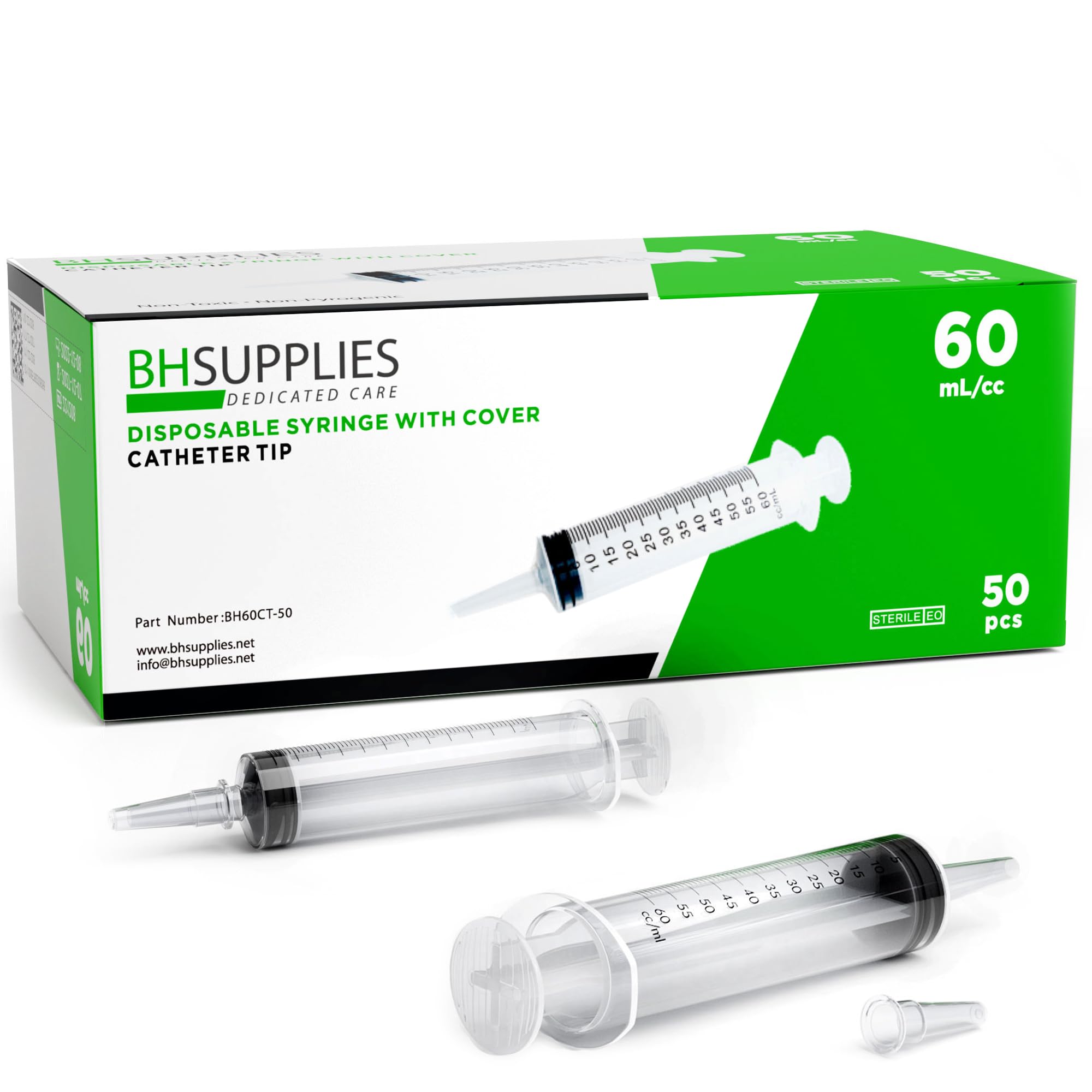 Mua BH Supplies 60mL Syringe Catheter Tip Sterile with Caps - (No ...