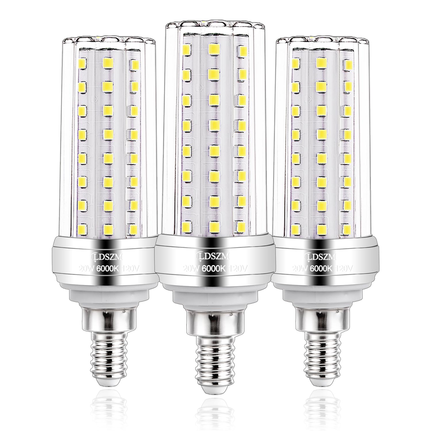 E12 LED Corn Light Bulbs[4.4in*1.18in], 20W E12 LED Bulb 150W Equivalent 2000 Lumen 5000K Cool ...